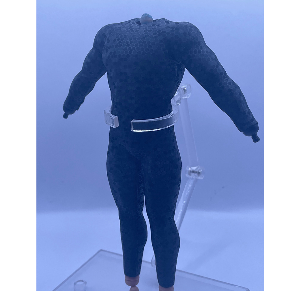 1:12 Scale Tactical One Piece Suit | Black Hex Pattern | Fits Vtoys an ...