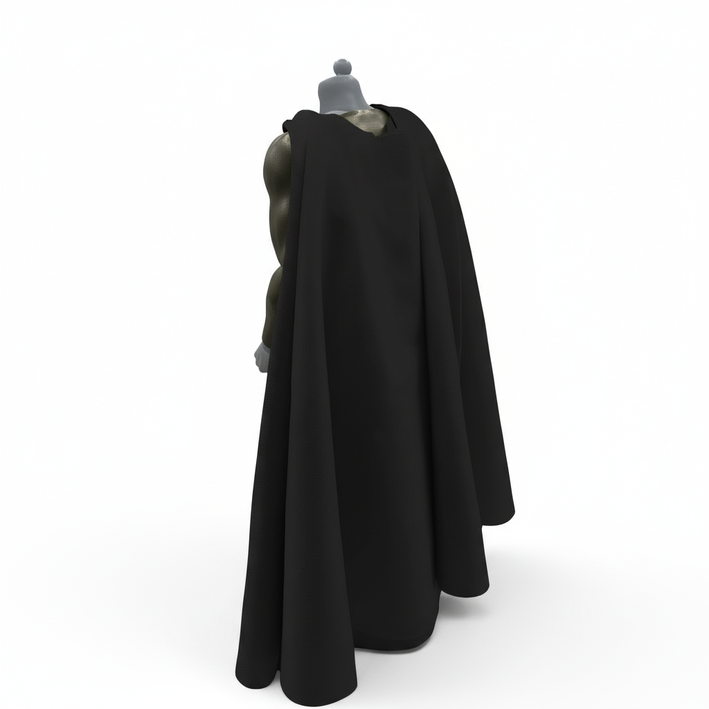 1:12 Scale Black Simple Superman Inspired Cape – K-NU Toys