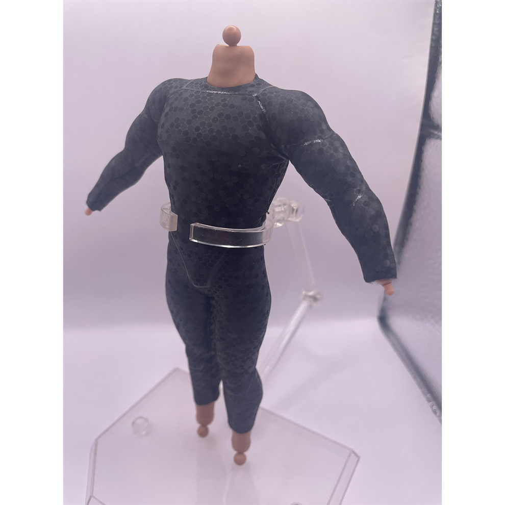 1:12 Scale Tactical One-Piece Suit | Black Hex Pattern with Black Text ...